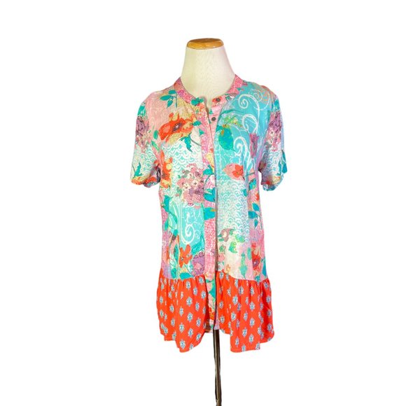 Tolani | Tops | Tolani Collection Size Xxs Short Sleeve Mixed Print ...